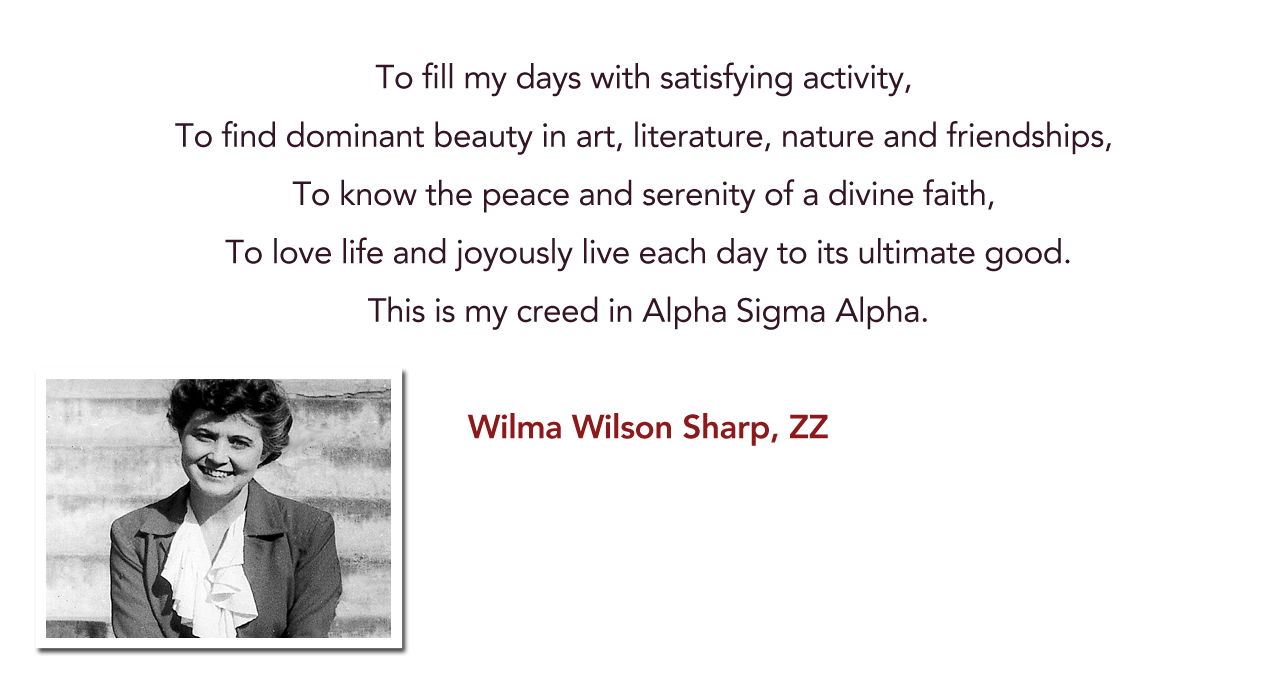 Creed of Alpha Sigma Alpha written - Alpha Sigma Alpha